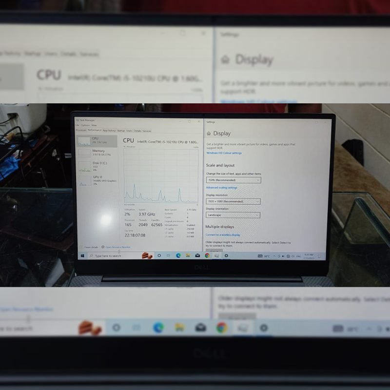 Dell XPS 13 9370 | i5 10th Gen | 8GB Ram | 256GB M2 NVME SSD | 13.3 ...